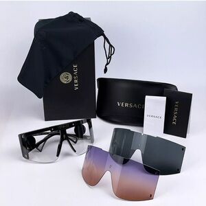 Versace | Accessories | Womens New Versace Ove4393 Gb1w Black Magnetic Lens Shield Womens ...